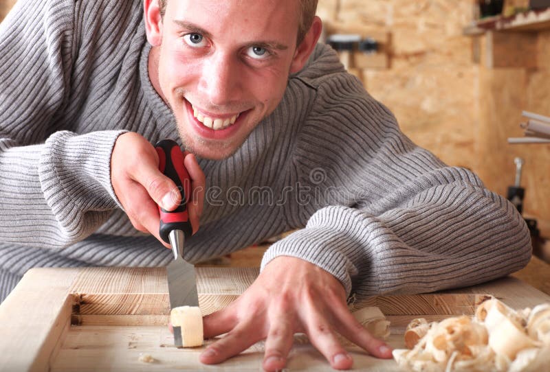Smiling workman stock image. Image of person, cabinetmaker - 12116217