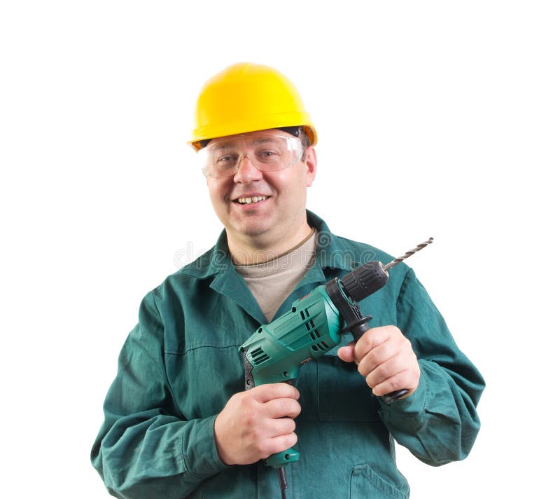 Smiling Workman Carrying Boxes Stock Photo - Image of isolated ...