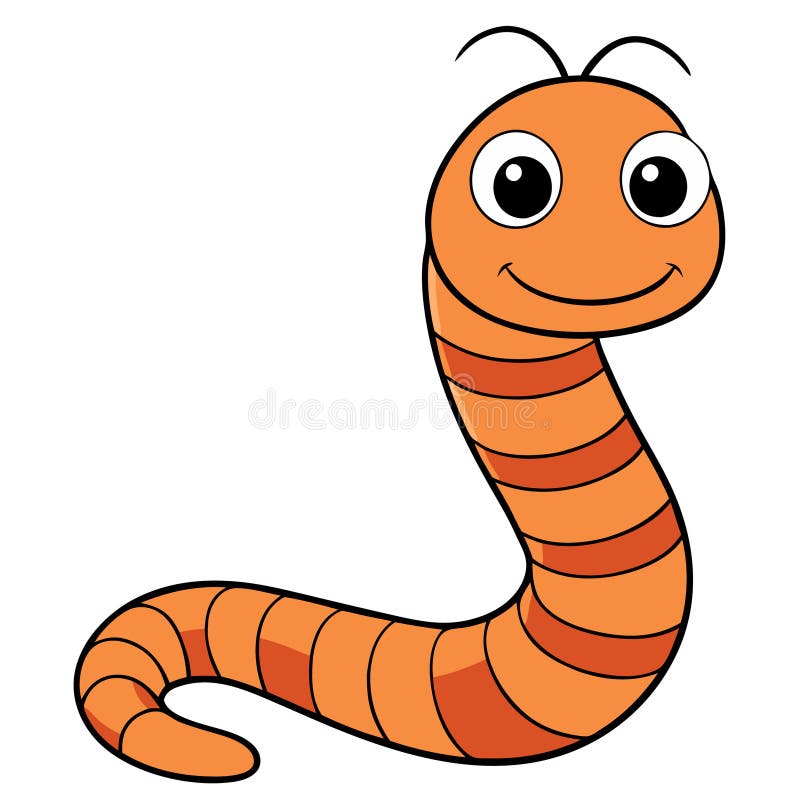 Smiling Worm Cartoon Vector Art Stock Vector - Illustration of light ...
