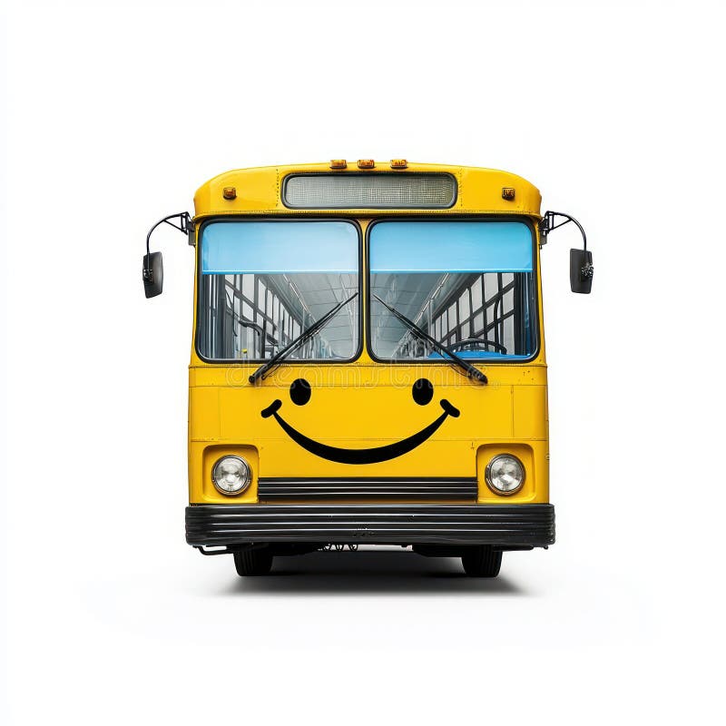 Smiling Yellow Bus stock photo. Image of smiley, happy - 367243608