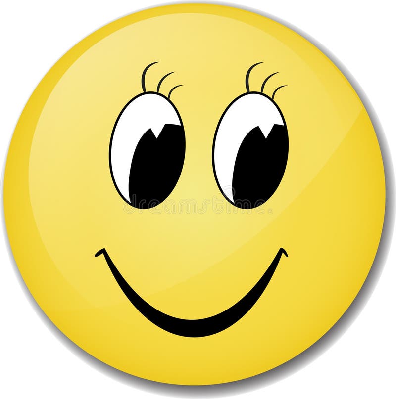 Smiling Yellow Cartoon Emoji Face Character with Wink Expression Giving ...