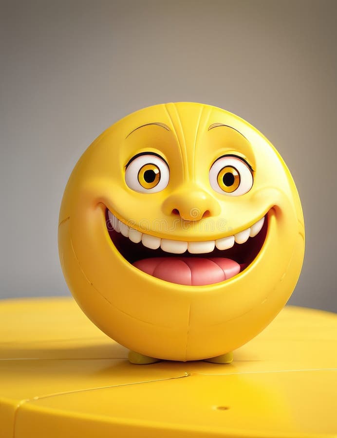 Smiling Yellow Man with Big Eyes Stock Illustration - Illustration of ...