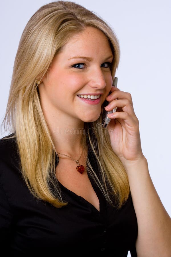 Smiling Young Businesswoman On Cell Phone Stock Image Image Of