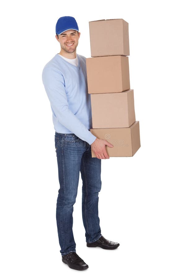 Delivery man stock image. Image of holding, courier, laborer - 6699719