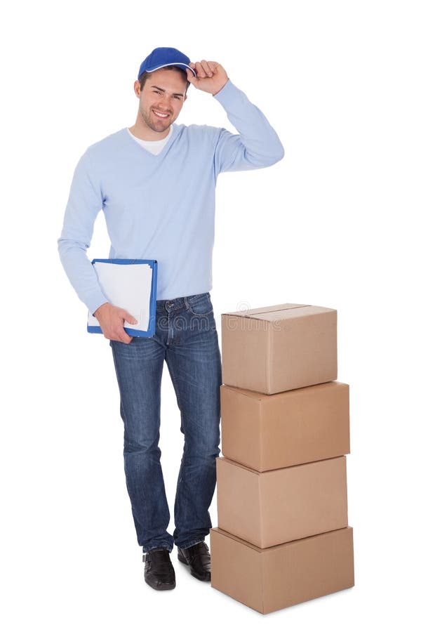 Deliveryman stock photo. Image of dispatch, holding, package - 20257956