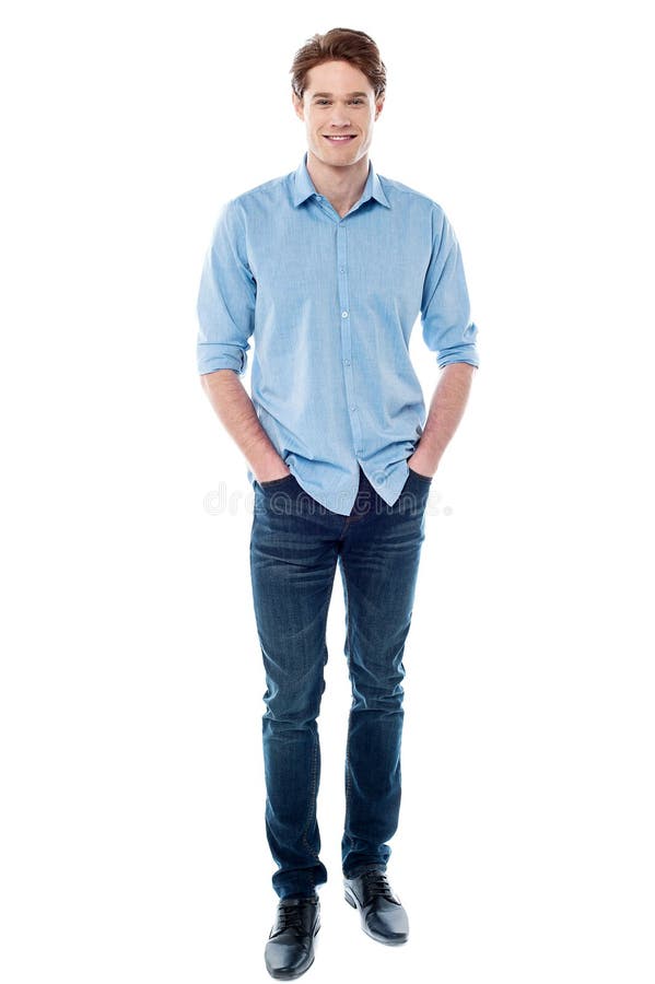 Smiling guy full length stock image. Image of cheerful - 19717351