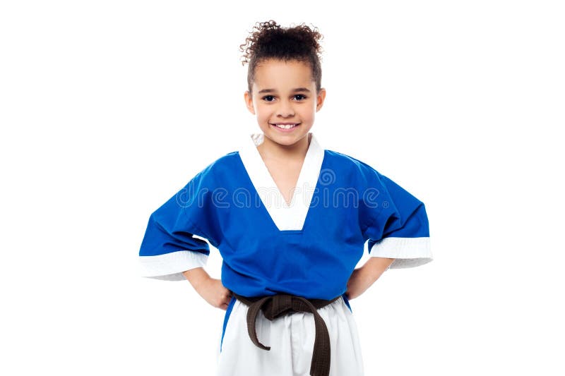 Smiling young karate kid stock photo. Image of female - 32848358