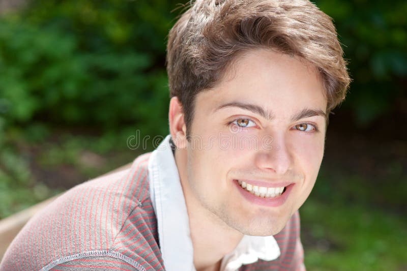 Smiling young man stock photo. Image of outdoors, adult - 20842518