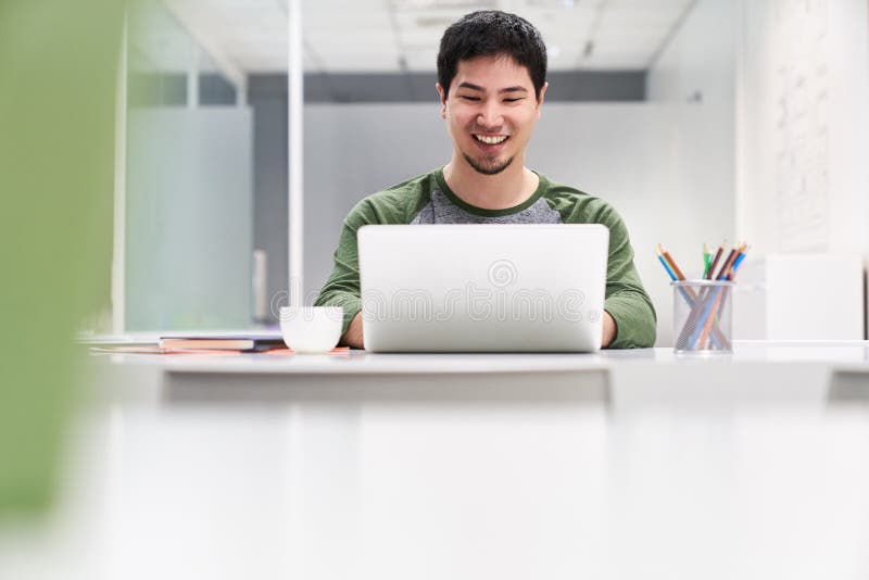 Computer Science Student in Computer Room Stock Image - Image of ...