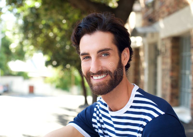 Smiling Young Man with Beard Stock Image - Image of cool, face: 50307639