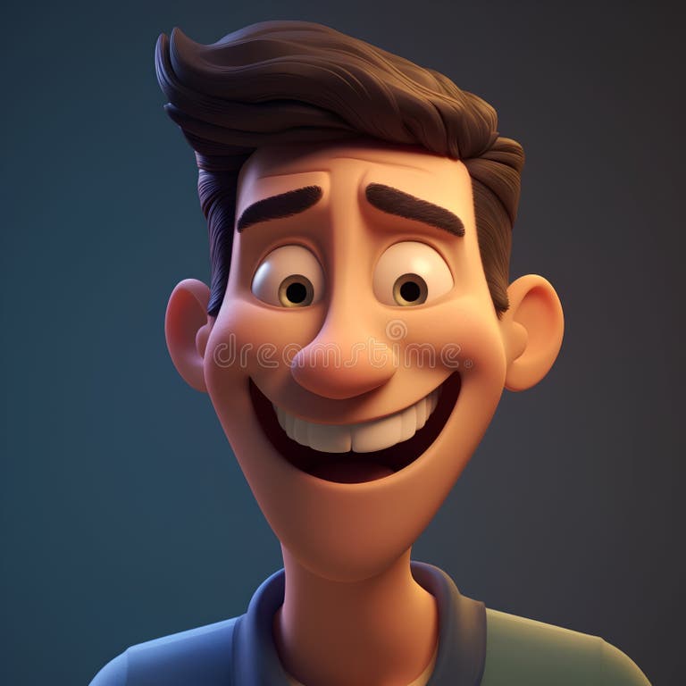 Smiling Young Man. 3d Illustration, 3d Render Stock Illustration ...