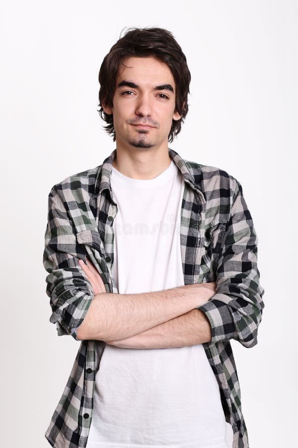 Smiling Young Man Looking at Camera Isolated on White Background Stock ...