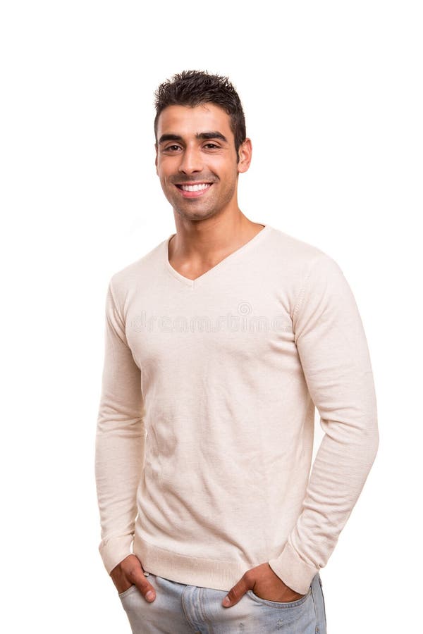Young Casual Happy Smiling Man Stock Photo - Image of arms, beautiful ...