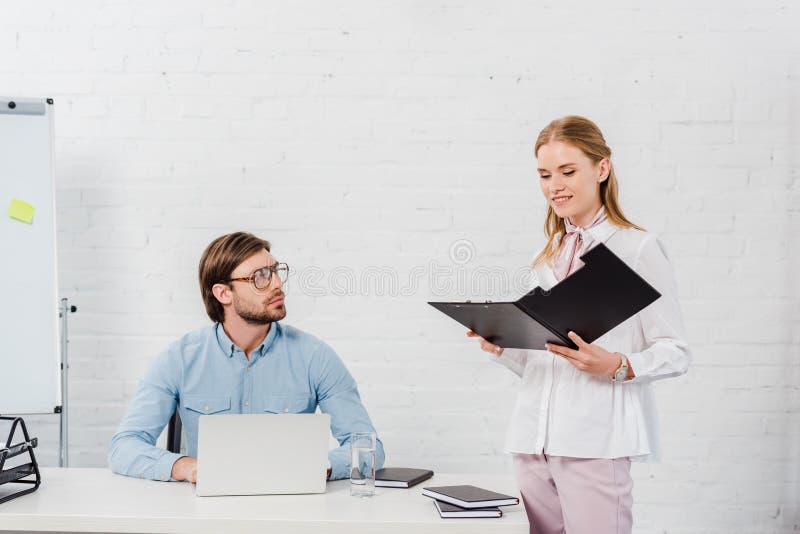 Manageress Standing Behind Her Chair Stock Image - Image of entrepeneur ...