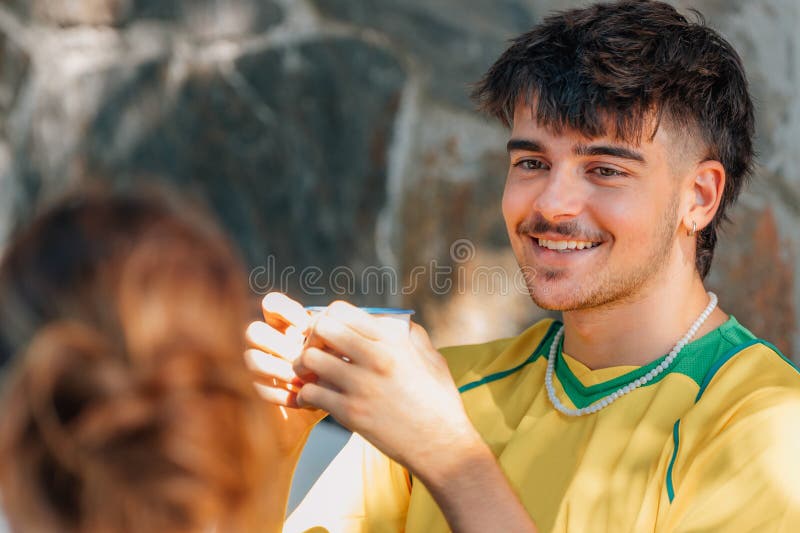 Smiling Young People Talking Stock Image - Image of talking, caucasian ...