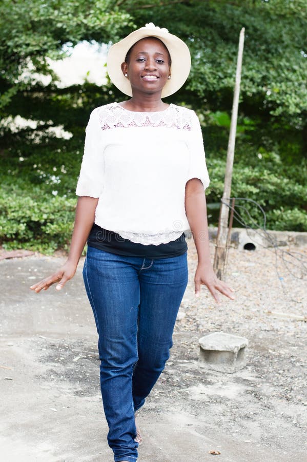Smiling Young Woman Going Somewhere. Stock Image - Image of leisure ...