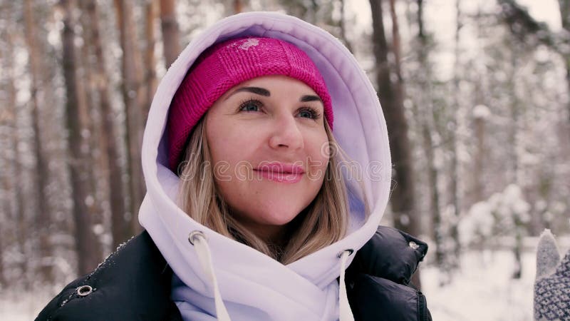 Smiling Young Woman in the Winter Outdoors. Winter Concept Stock Image ...