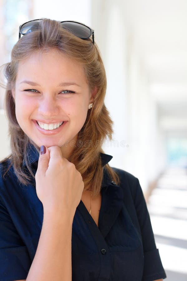 Smiling young women stock photo. Image of hotel, businesswoman - 20940400