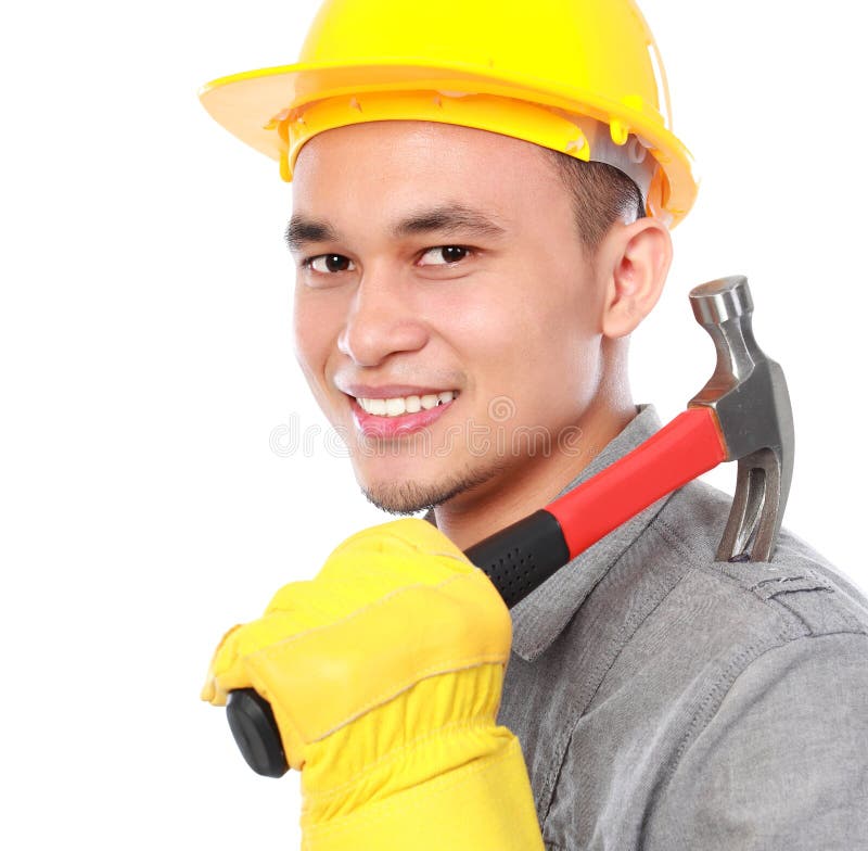Smiling young worker stock photo. Image of asian, adult - 28244336