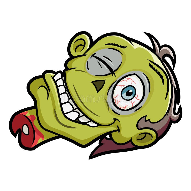 Smiling zombie head stock vector. Illustration of dead - 118303081
