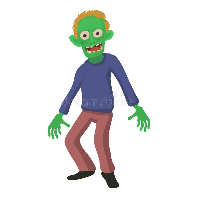 Smiling Zombie Icon, Cartoon Style Stock Vector - Illustration of fear ...