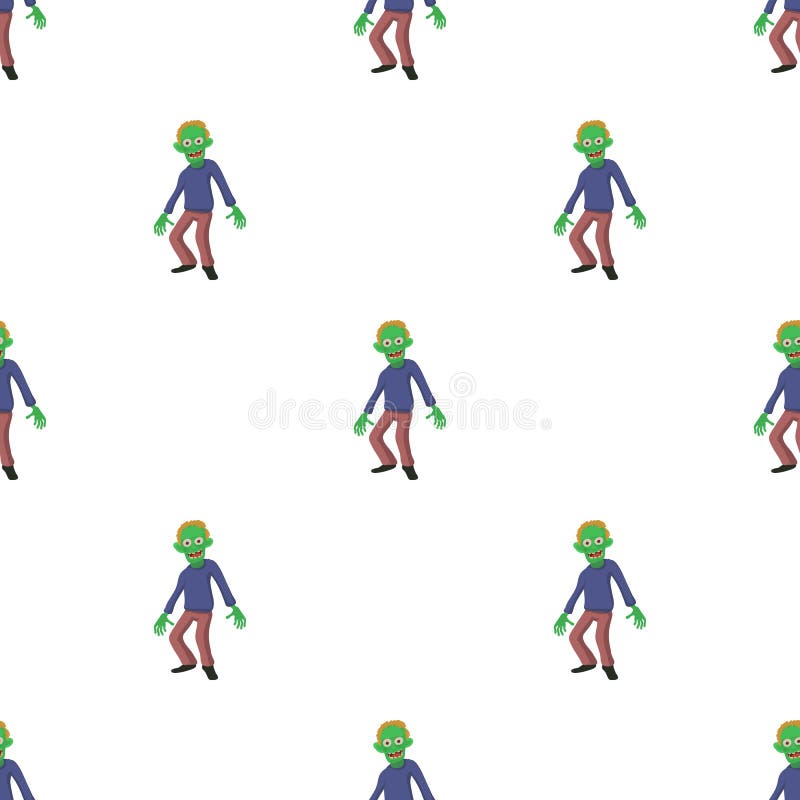 Smiling Zombie Pattern Seamless Vector Stock Vector - Illustration of ...