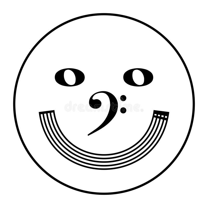 Circular Smiling Music Face Formed by Musical Symbols Stock ...