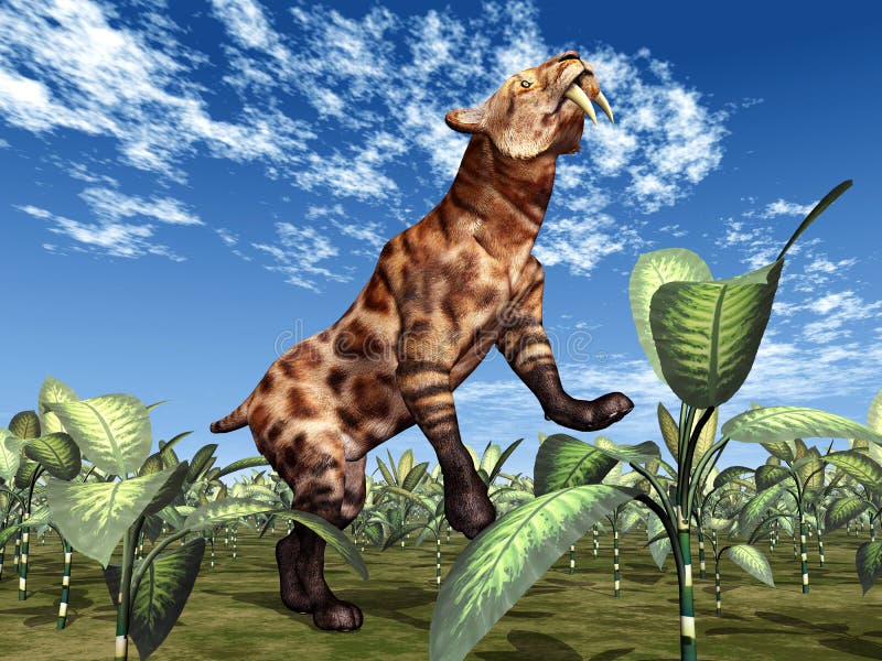 Smilodon stock illustrationer. Illustration av sabel - 33474478