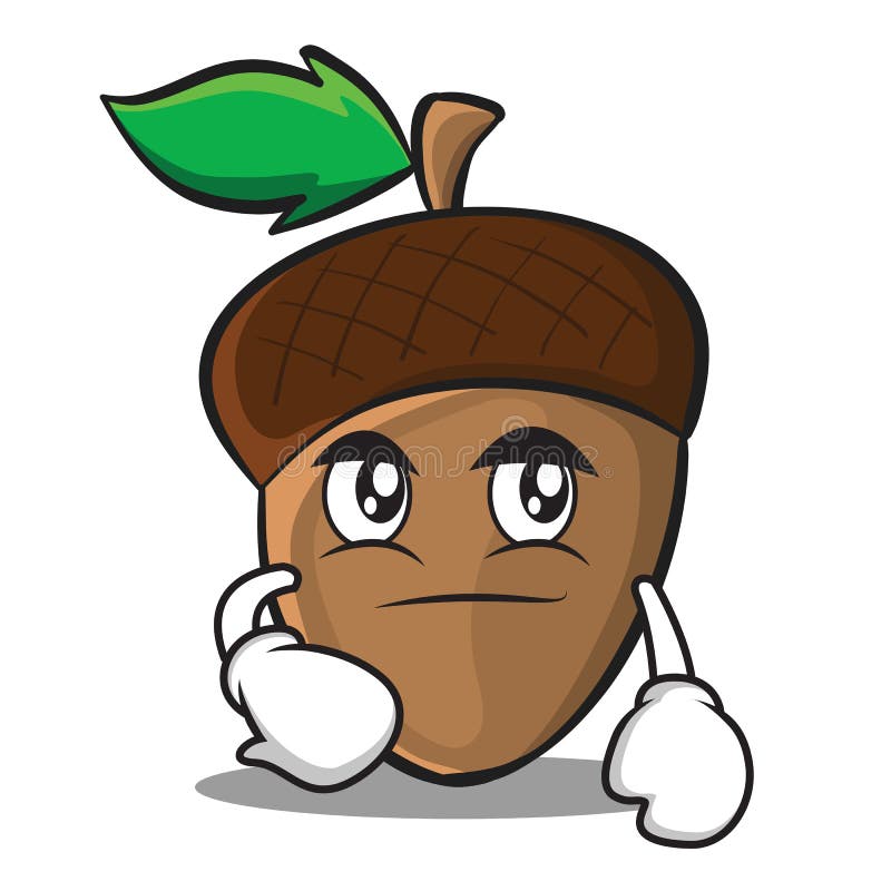 Angry Acorn Cartoon Character Style Stock Vector - Illustration of ...