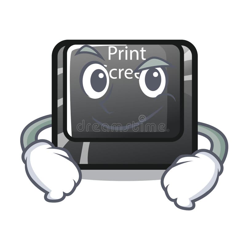 Smirking Button Print Screen in Shape Mascot Stock Vector ...