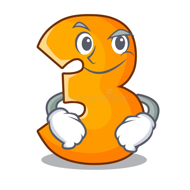 Smirking Cartoon Number Three on the Wall Stock Vector - Illustration ...