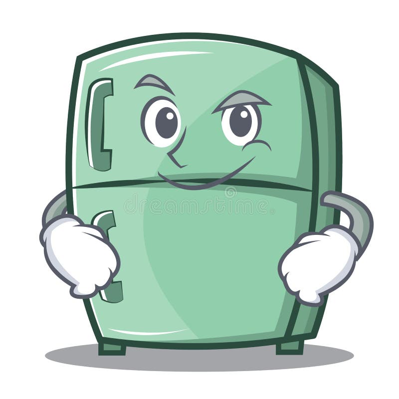 Smirking Cute Refrigerator Character Cartoon Stock Vector ...