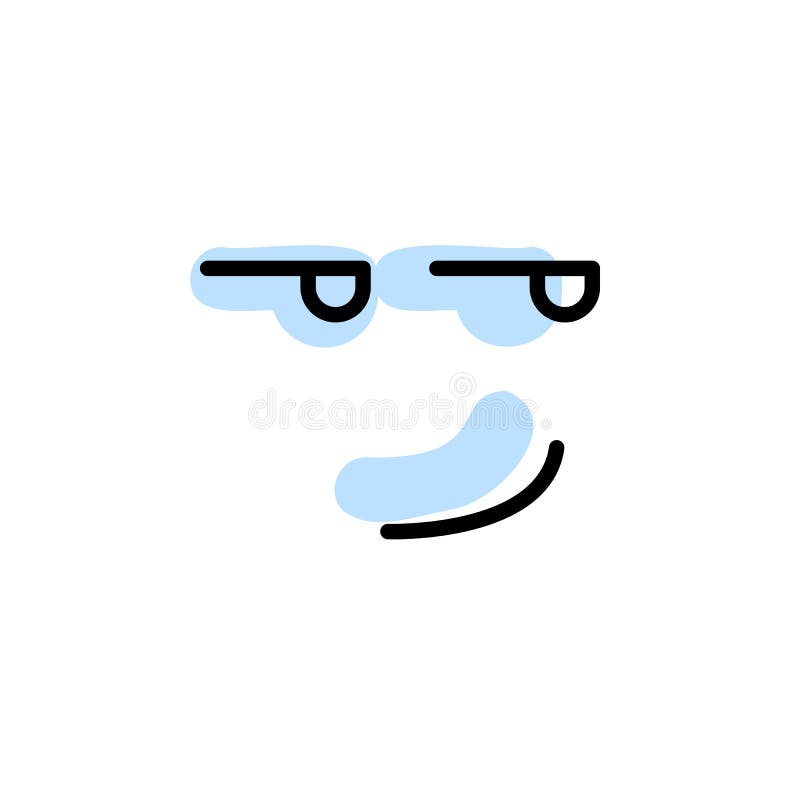 Smirking, Face with Color Shadow Vector Icon in Emotion Set Stock ...