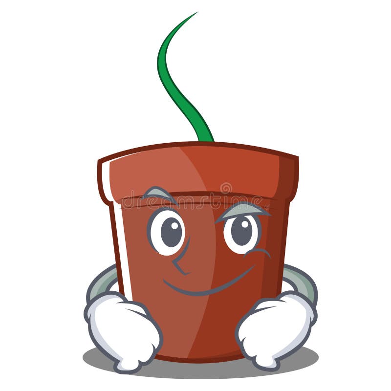 Smirking Flower Pot Character Cartoon Stock Vector - Illustration of ...