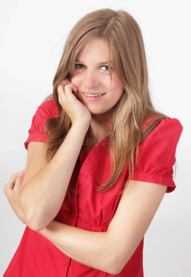 Smirking girl portrait stock image. Image of portrait - 21270353