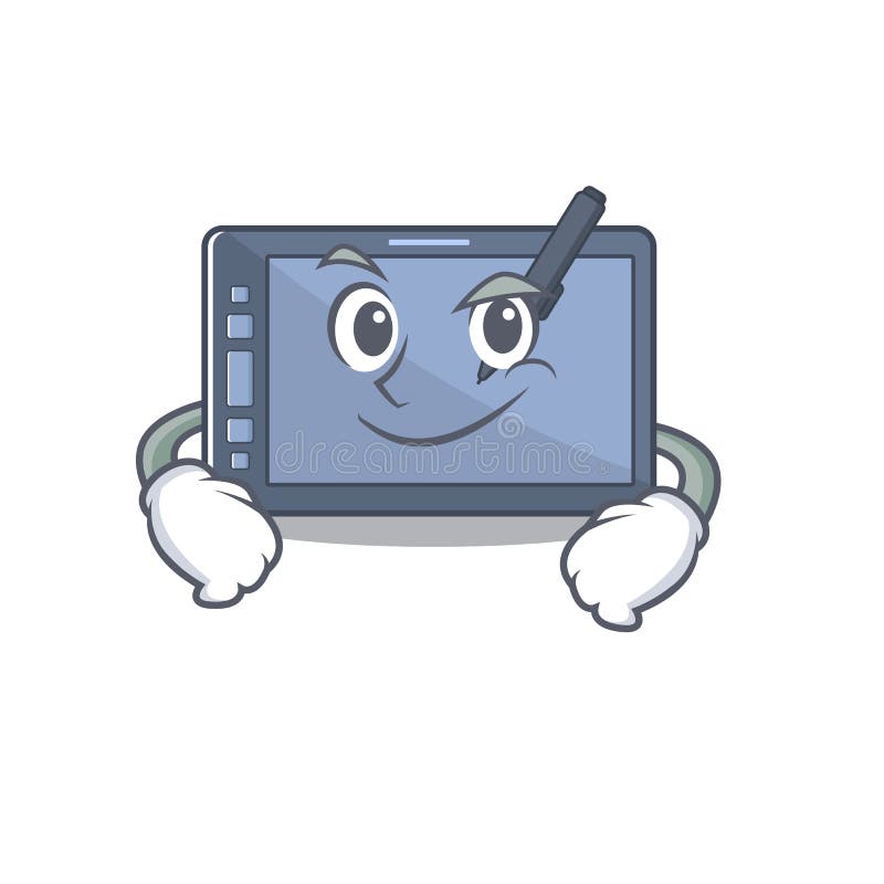 Smirking Graphic Tablet Character with Shape Mascot Stock Vector ...