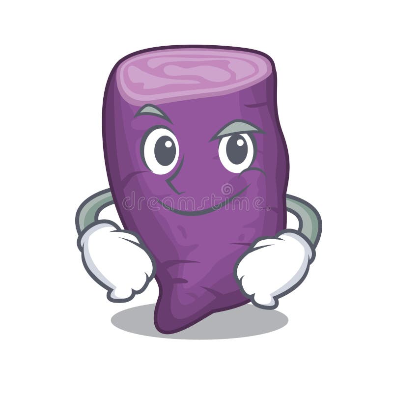 Smirking Purple Crayon in the Cartoon Shape Stock Vector - Illustration ...