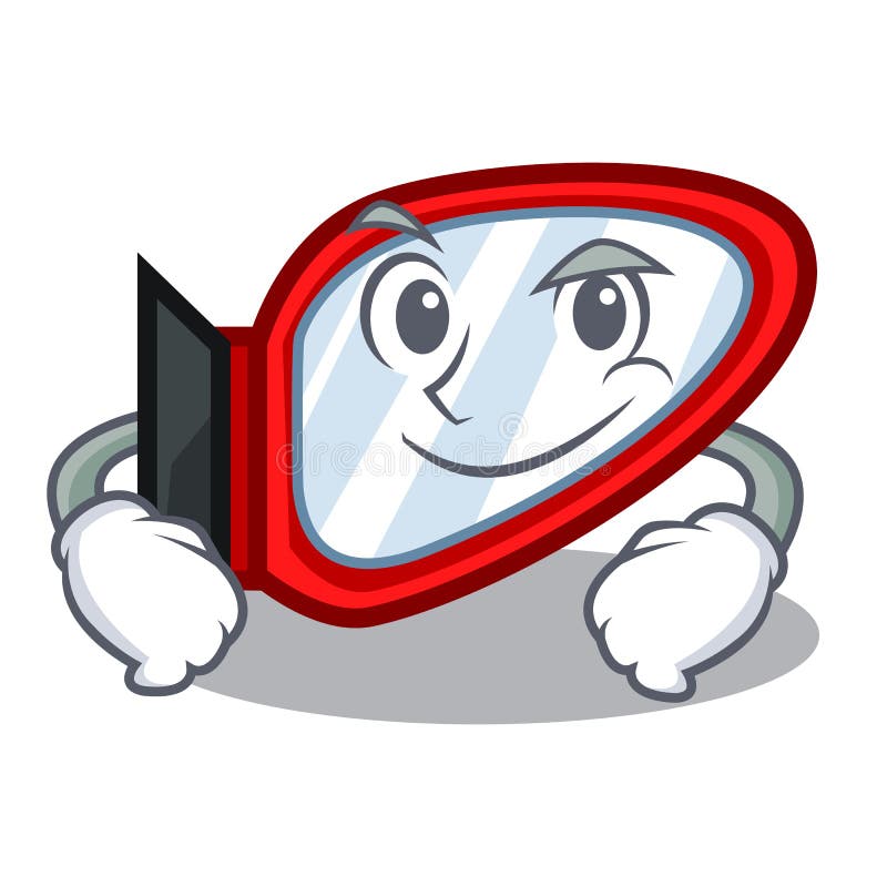 Smirking Side Mirror in the Cartoon Shape Stock Vector - Illustration ...