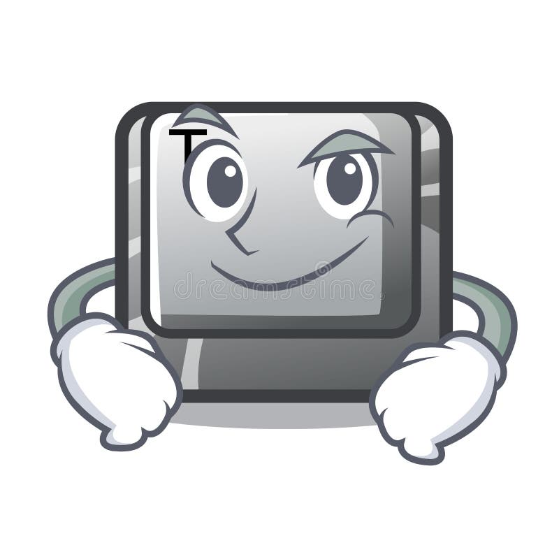 Smirking T Button Installed on Character Computer Stock Vector ...