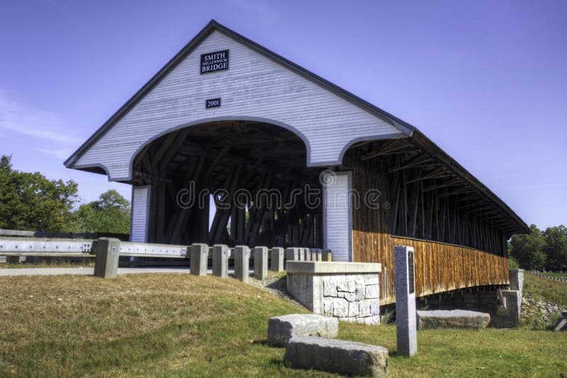 Smith Millenium Covered Bridge in New Hampshire Stock Image - Image of ...