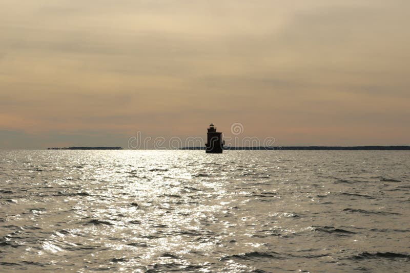 Smith Point Light on the Chesapeake Bay Stock Photo - Image of calm ...