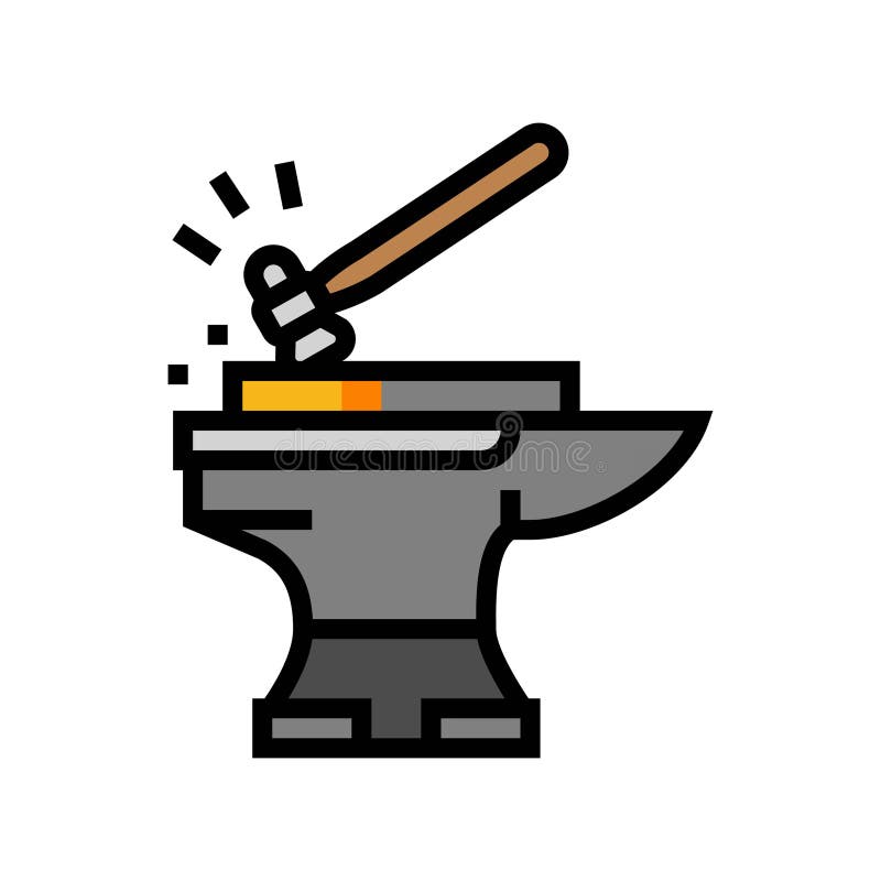 Smithing Blacksmith Color Icon Vector Illustration Stock Vector ...