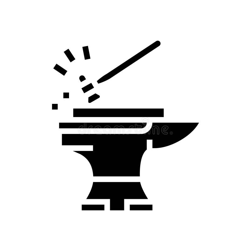 Smithing Blacksmith Glyph Icon Vector Illustration Stock Illustration ...