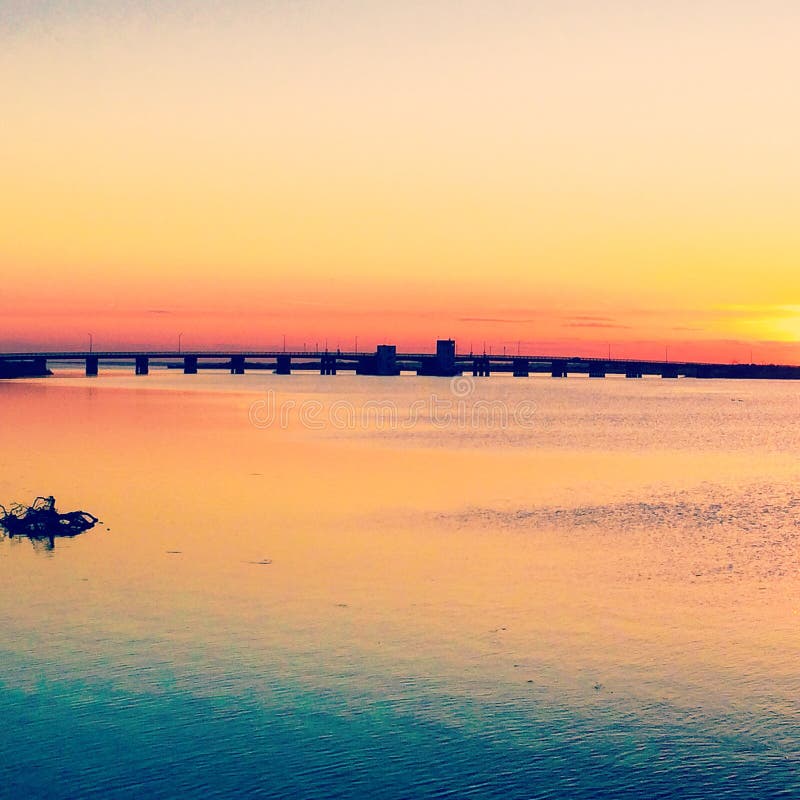 Smiths Point Beach Sunset stock image. Image of shore - 54092741