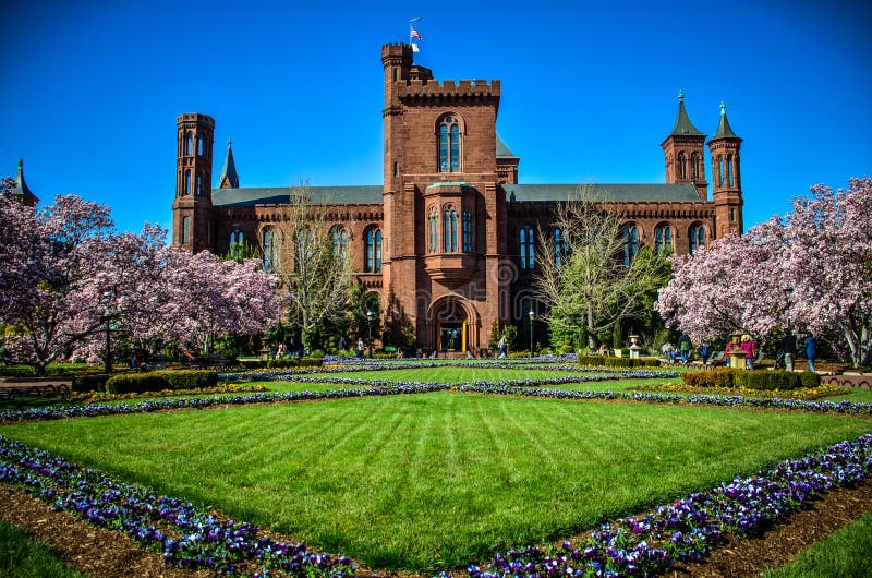 Smithsonian Castle with Garden View Editorial Stock Image - Image of ...