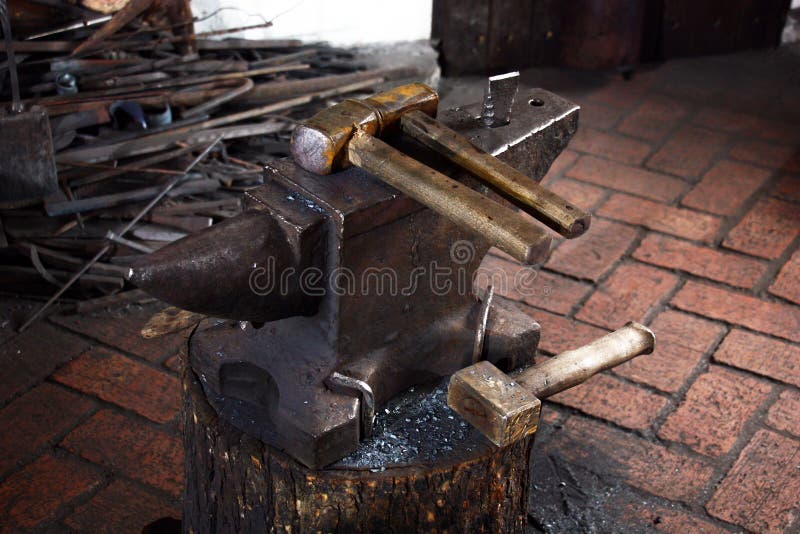 Old anvil different shape stock image. Image of workshop - 13141337