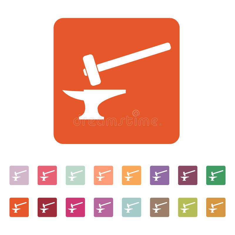 The Smithy Icon. Forge and Stithy, Blacksmith Symbol Stock Vector ...