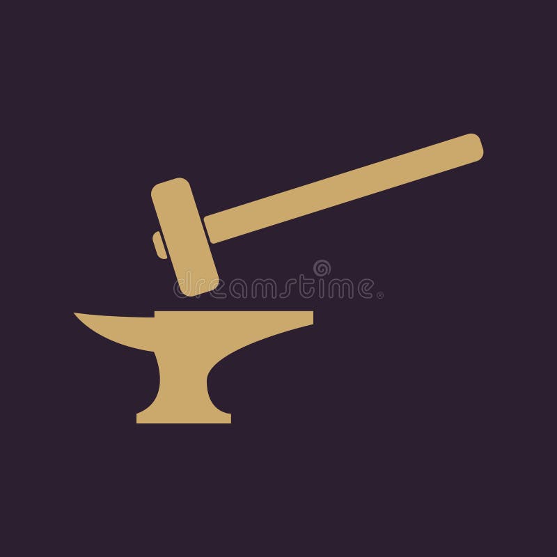The Smithy Icon. Forge and Stithy, Blacksmith Symbol Stock Vector ...
