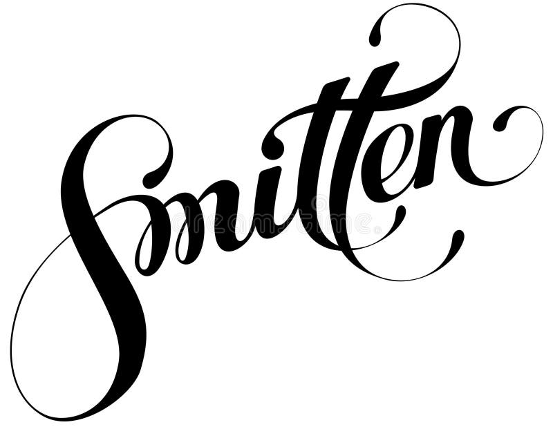 Smitten - Custom Calligraphy Text Stock Vector - Illustration of love ...