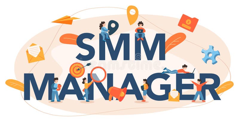 SMM Manager Typographic Header. Advertising of Business Stock Vector ...